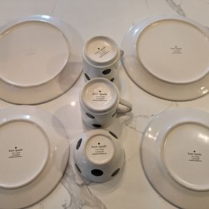 kate spade | Dining | Kate Spade New York Lenox Black Polka Dot 2 Sets ...